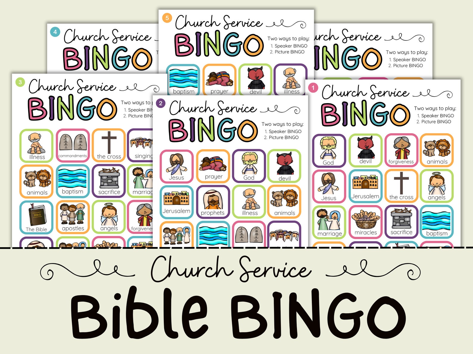 Bible Bingo | Printable Church Bingo | Bible Games for Kids | Printable ...