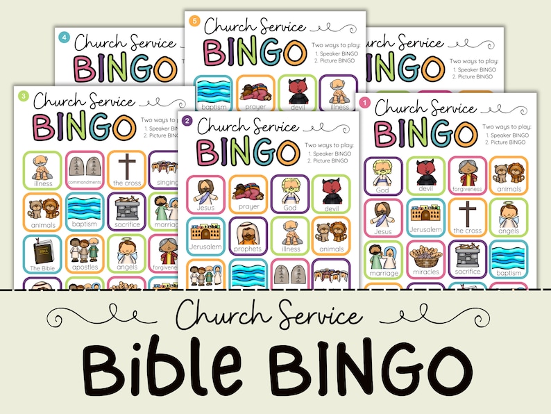 Bible Bingo | Printable Church Bingo | Bible Games for Kids | Printable ...
