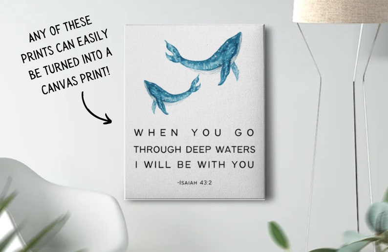 When You Go Through Deep Waters | Ocean Nursery Wall Decor | Printable ...