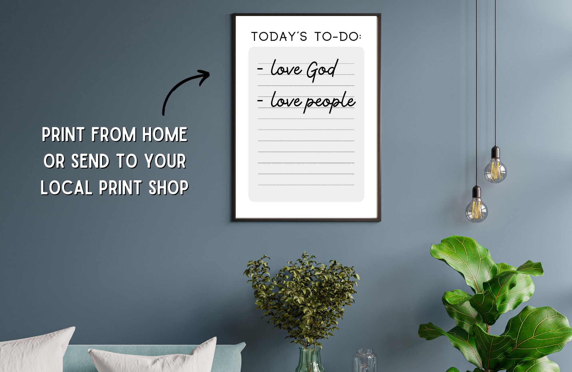 Christian Printable Wall Art | To-do List Wall Decor | Love God Love ...