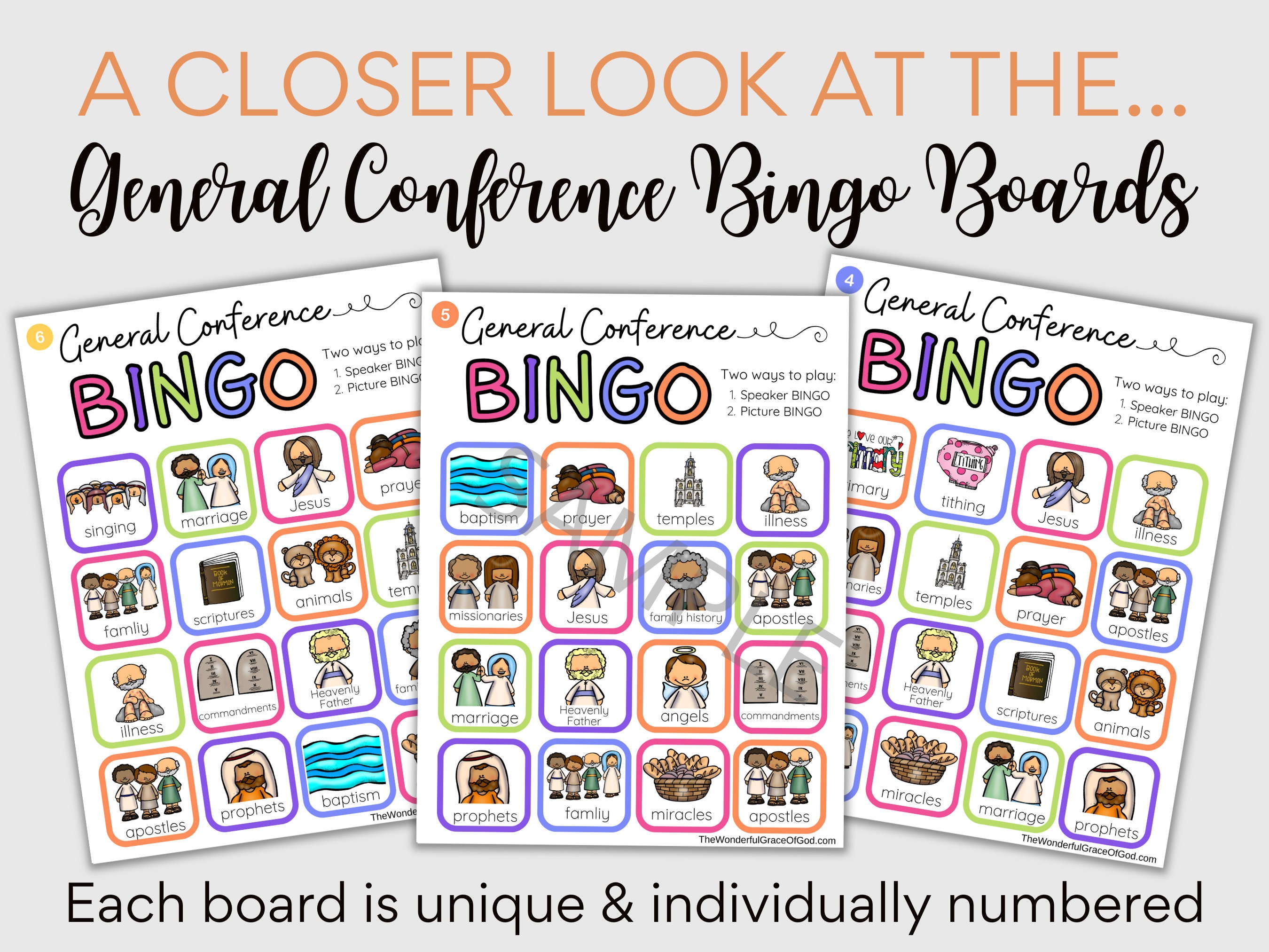 General Conference Activities for Kids | Oct 2025 Conference BINGO ...