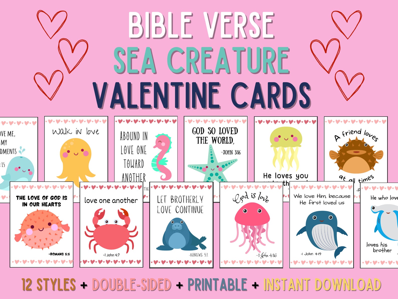 Bible Verse Valentines | Printable Christian Valentines Day Cards ...