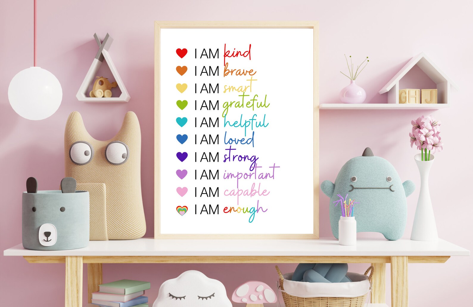 Positive Affirmations for Kids I Am Affirmations Poster Motivational ...