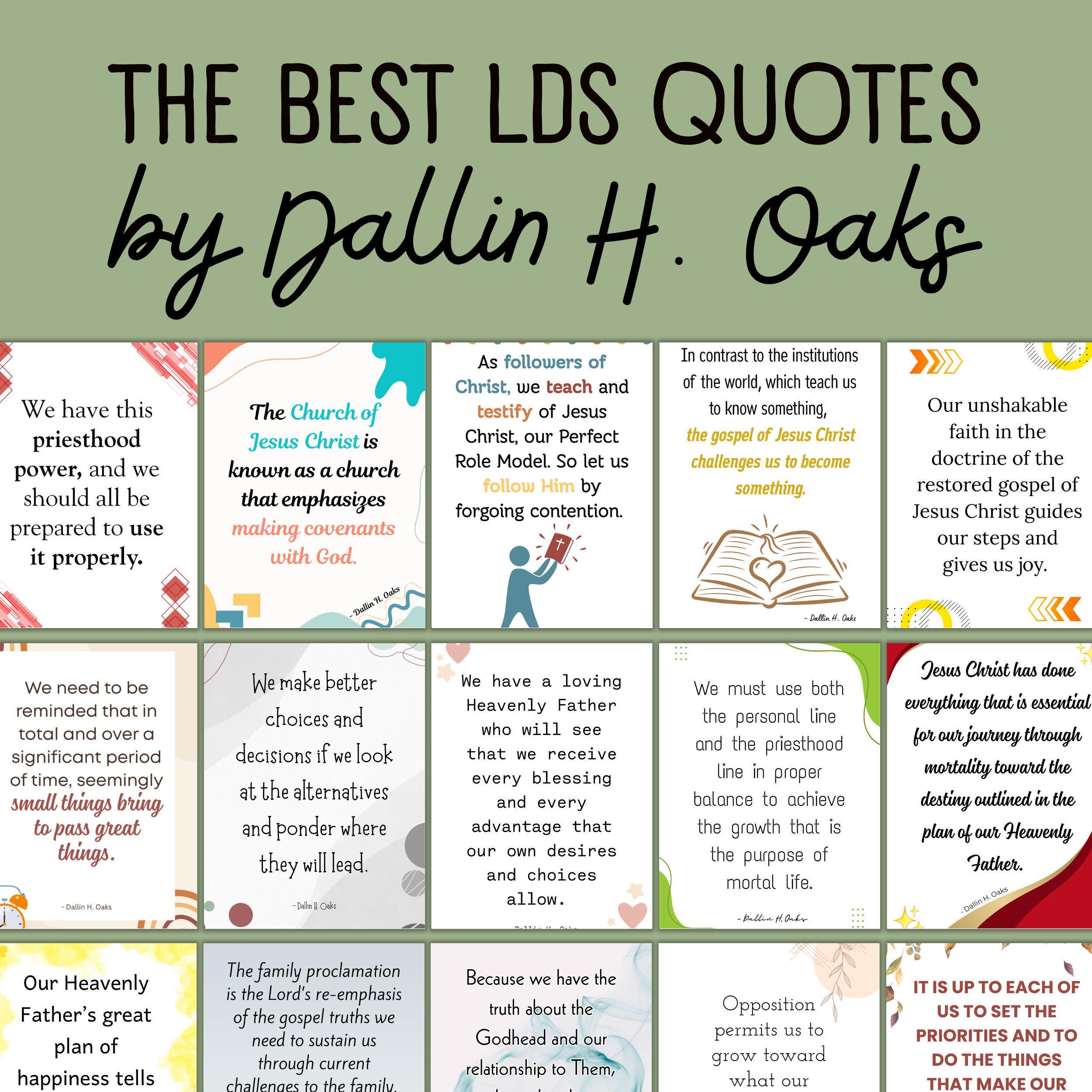 30 Printable LDS Quotes by Dallin H. Oaks | President Oaks Quote Cards ...