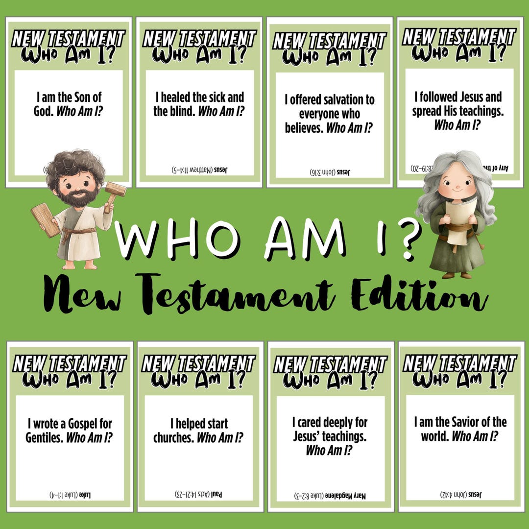 Who Am I Bible Game Printable | New Testament Versions | 99 Christian ...