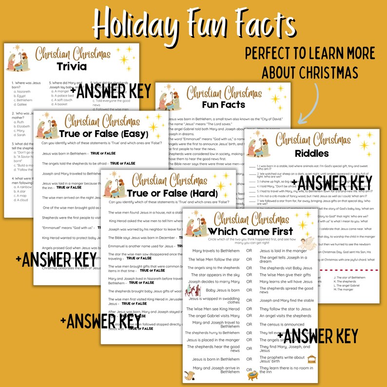 Christian Christmas Games Pack | Printable | 30 Christ-centered ...