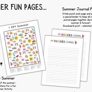 Kids Summer Planner Printables | Summer Checklist Activity Bundle ...