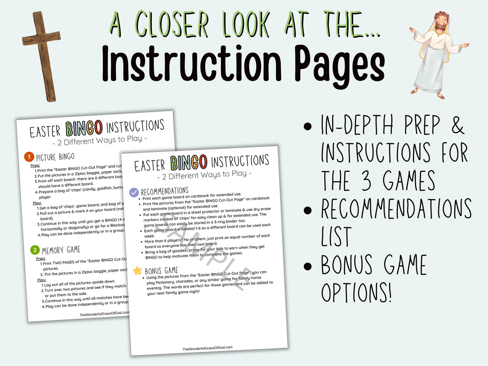 Easter Bingo | Printable Church Bingo | Bible Games for Kids ...