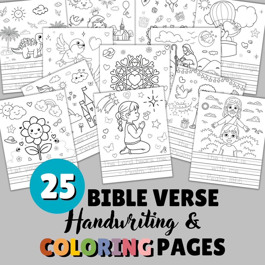 25 Printable Bible Verse Tracing Coloring Pages for Kids | Christian ...