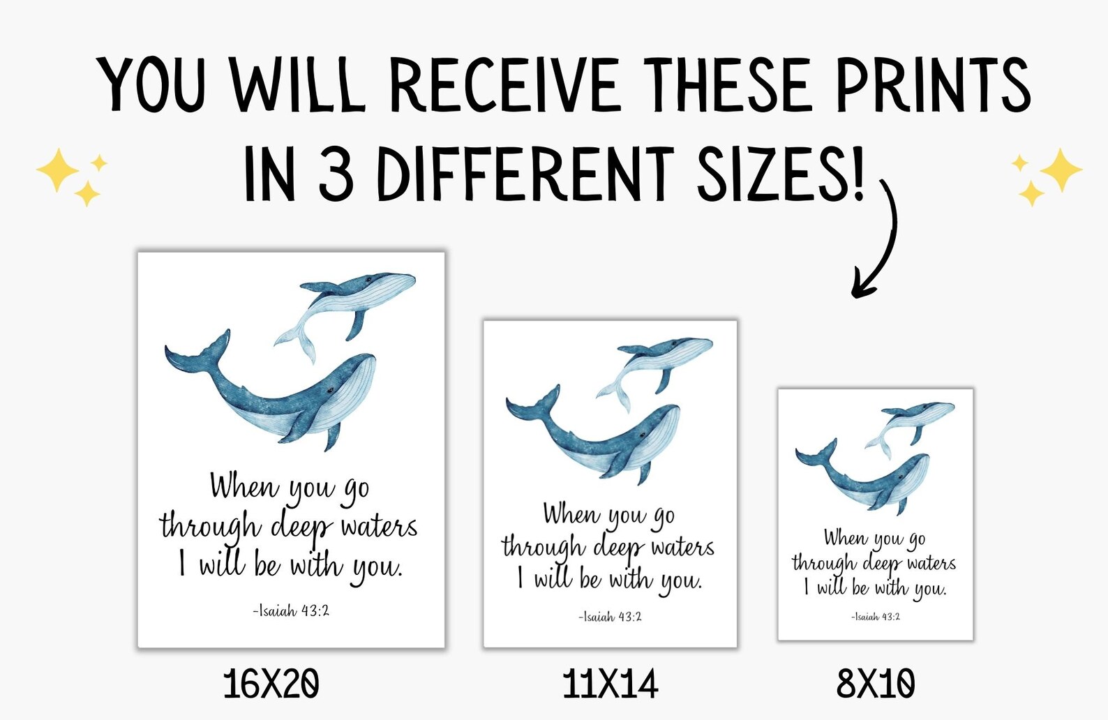 When You Go Through Deep Waters Ocean Nursery Wall Decor Printable ...