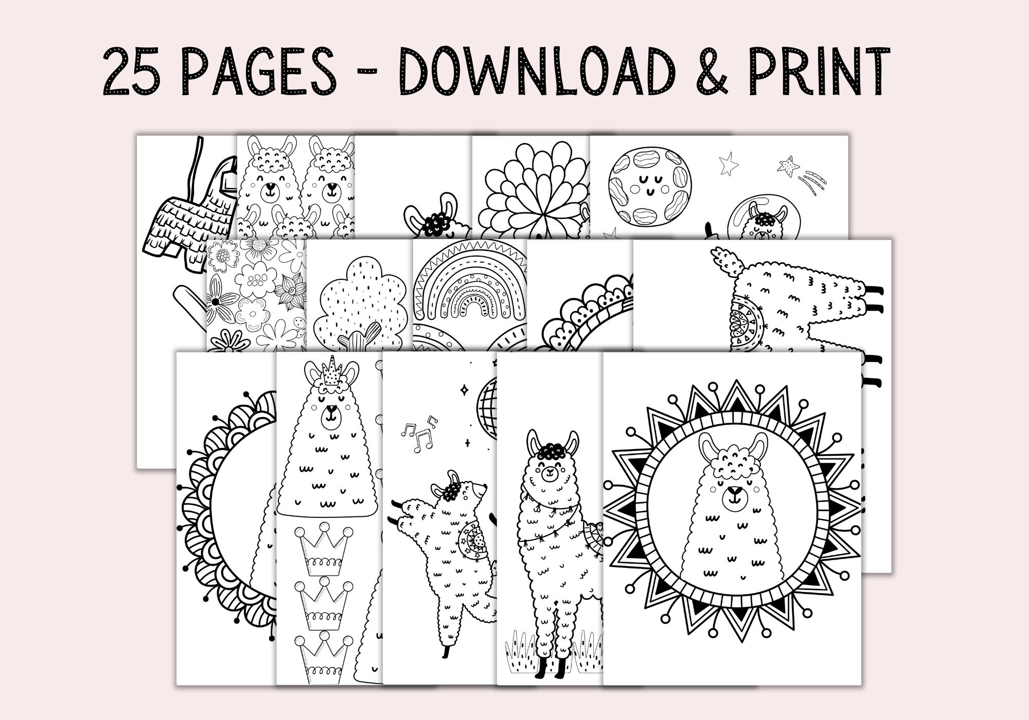 Llama Coloring Pages Printable Kids, Teens, or Adult Coloring Pages ...