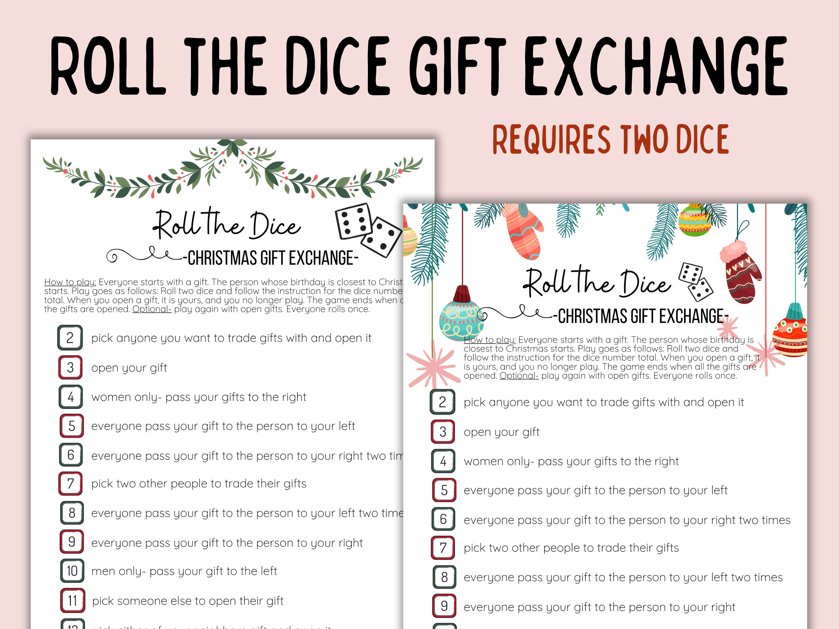 Gift Exchange Game | Dice Game for Christmas Parties | White Elephant ...