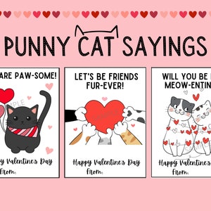 Cute Cat Valentines Day Cards | Printable Cat Valentines for Kids ...