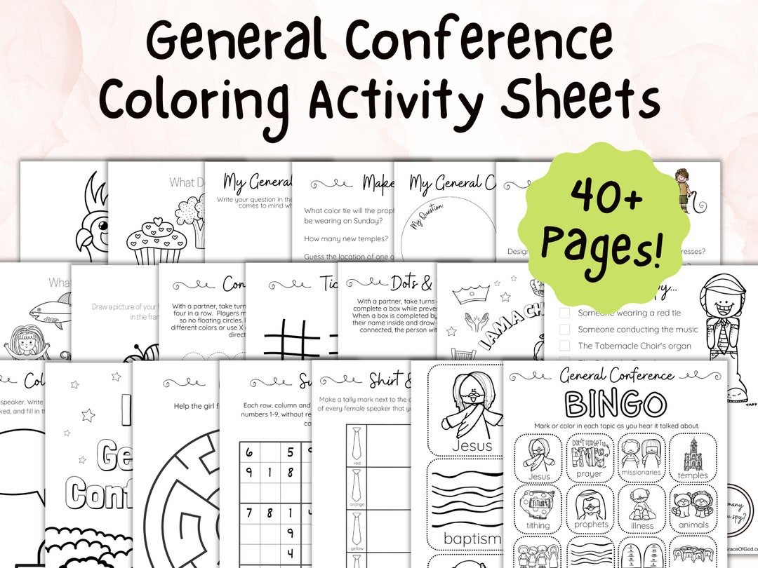 General Conference April 2026 Activities for Kids | Coloring Page Pack ...