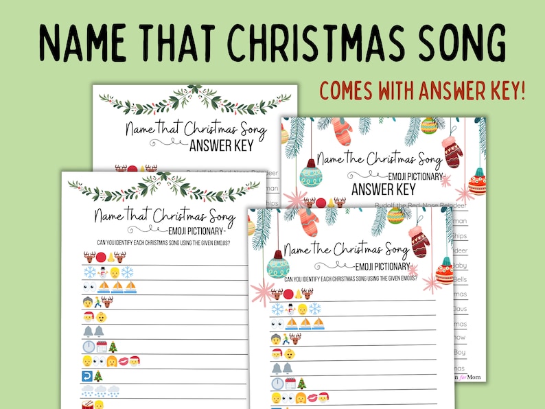 Emoji Pictionary Christmas Party Game | Holiday Emoji Quiz | Christmas ...