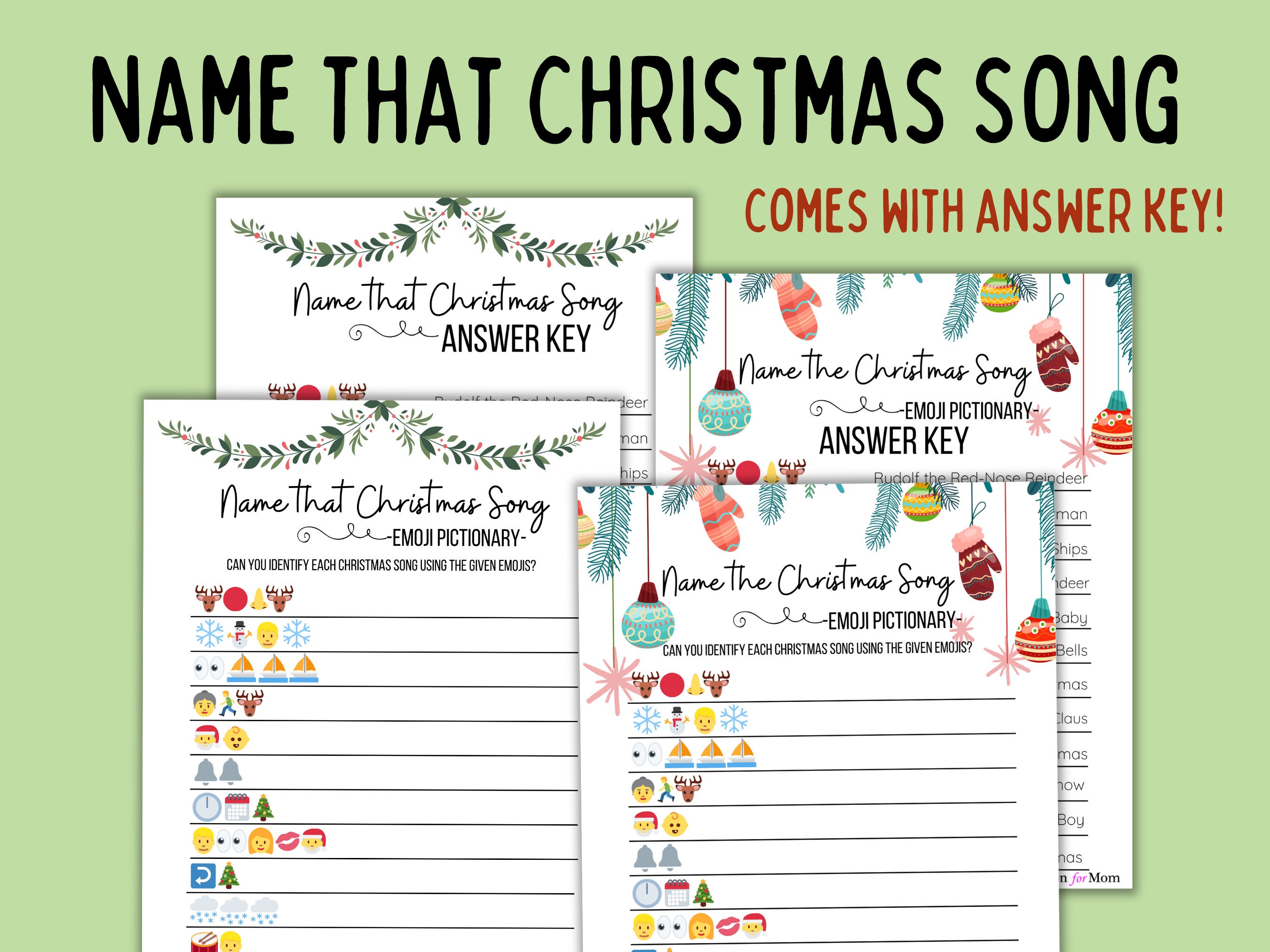 Emoji Pictionary Christmas Party Game | Holiday Emoji Quiz | Christmas ...