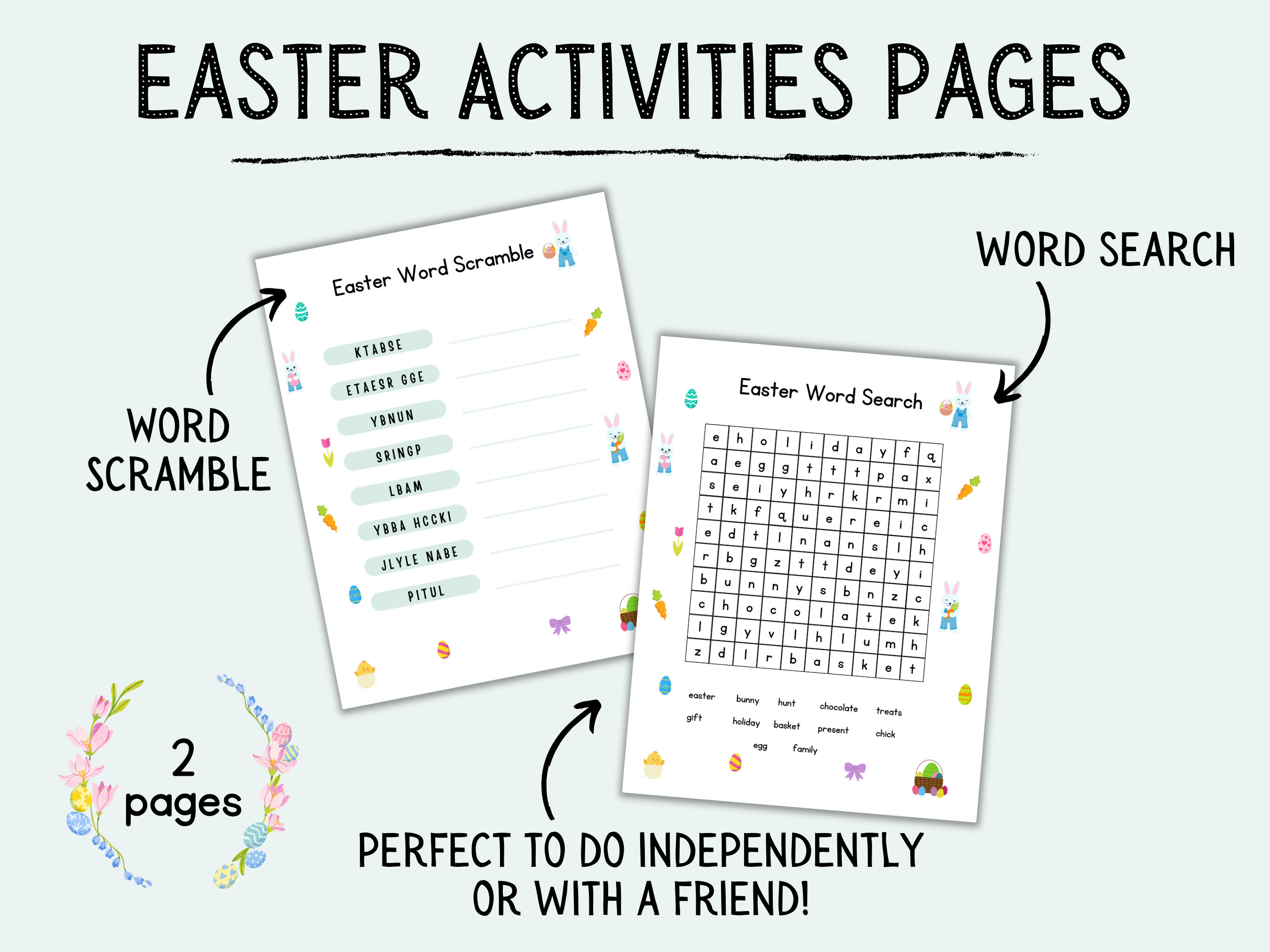 Easter Game Set Printables Easter Activity Sheets Educational ...