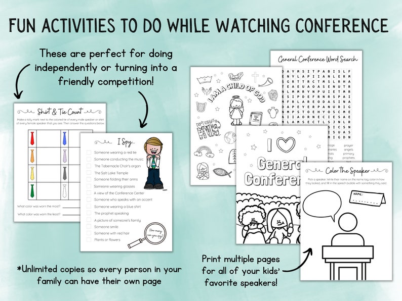 General Conference April 2026 Activities for Kids | LDS Conference ...