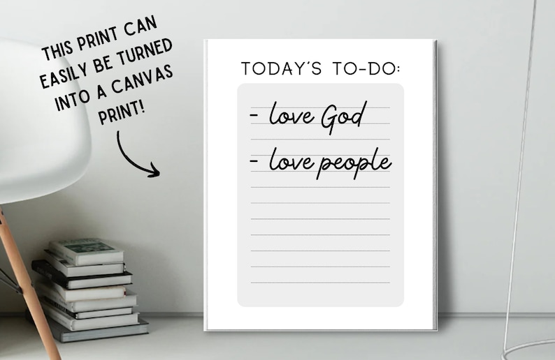 Christian Printable Wall Art | To-do List Wall Decor | Love God Love ...