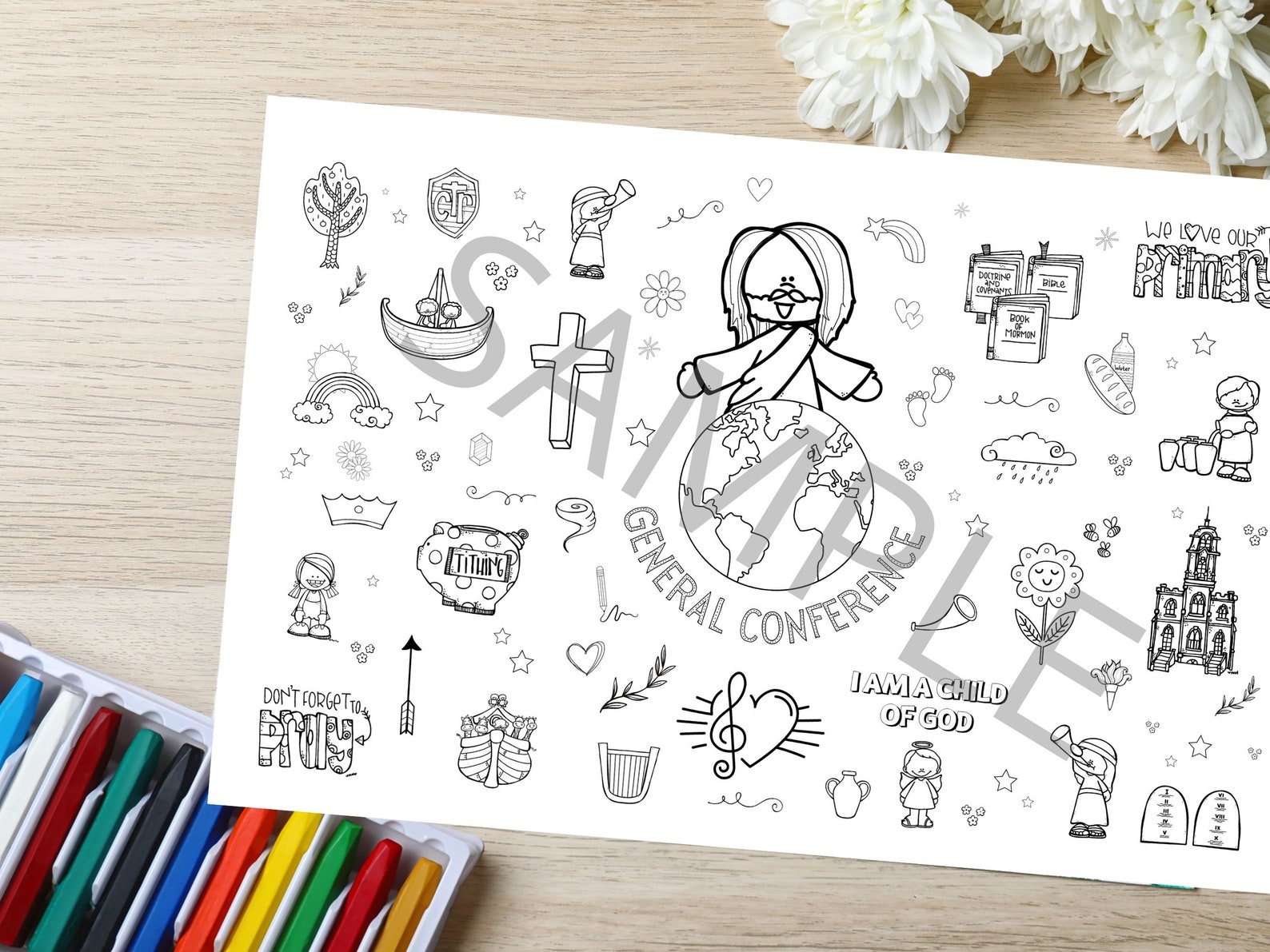 LDS General Conference Coloring Poster for Kids April 2024 LDS Coloring ...