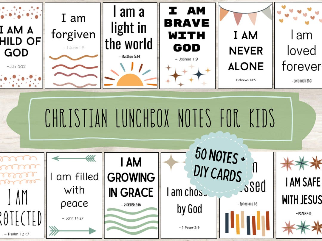 Printable Christian Lunchbox Notes for Kids | 50+ Bible Verse ...