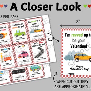 Cars Valentines Day Card Printable | Vehicle Theme Valentine's Cards ...