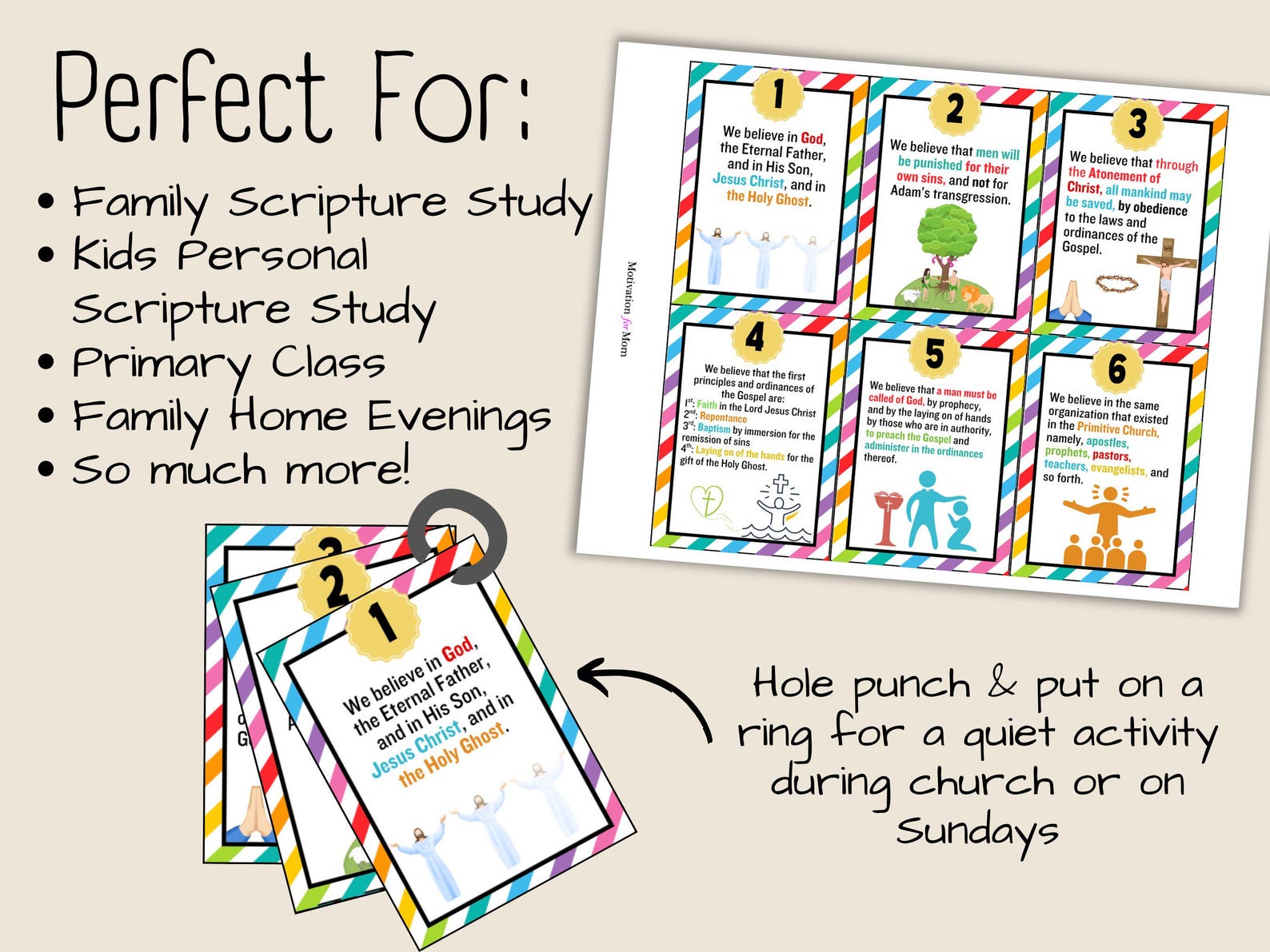 13 Articles of Faith Flashcards for Kids | Printable LDS Scripture ...
