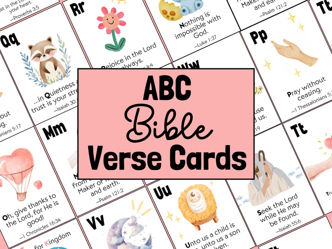 Printable ABC Bible Verses for Kids | 26 Scripture Cards A–Z ...