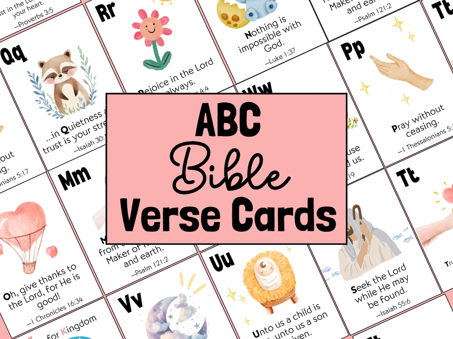 Printable ABC Bible Verses for Kids | 26 Scripture Cards A–Z ...