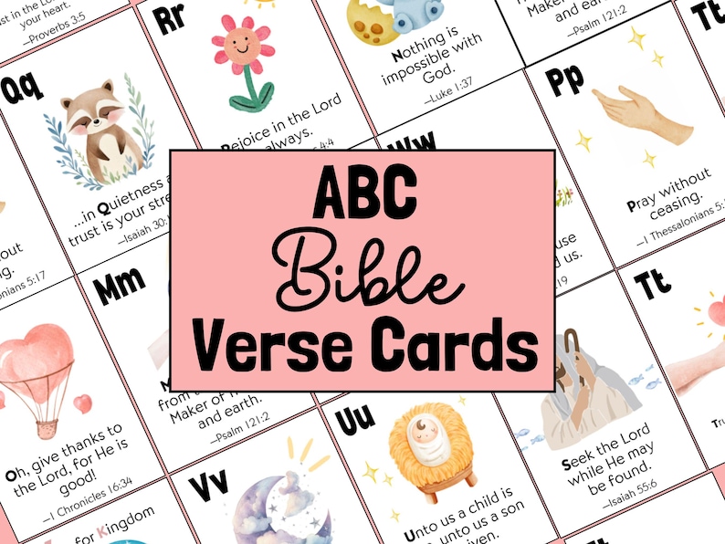 Printable ABC Bible Verses for Kids | 26 Scripture Cards A–Z ...