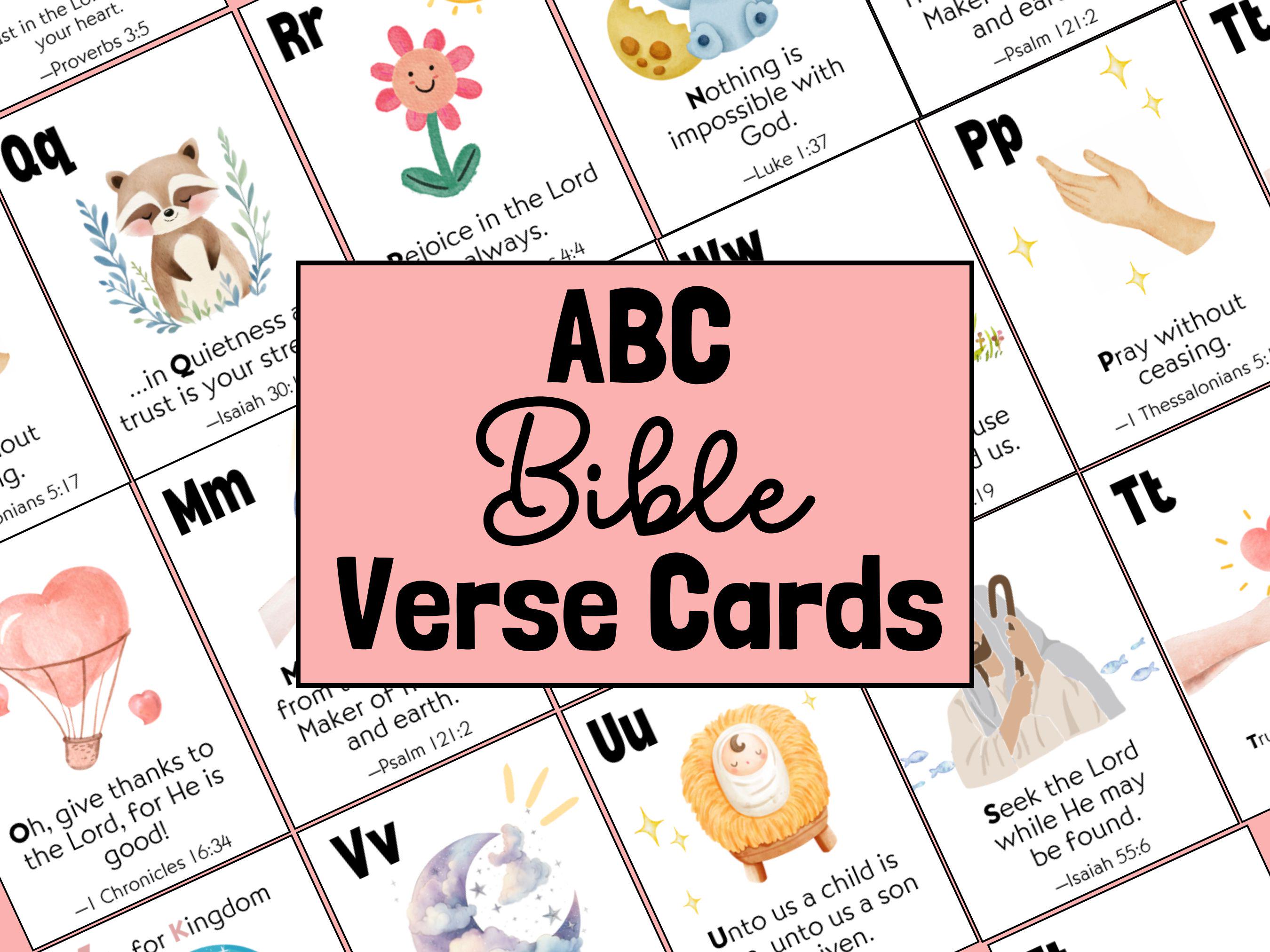 Printable ABC Bible Verses for Kids | 26 Scripture Cards A–Z ...