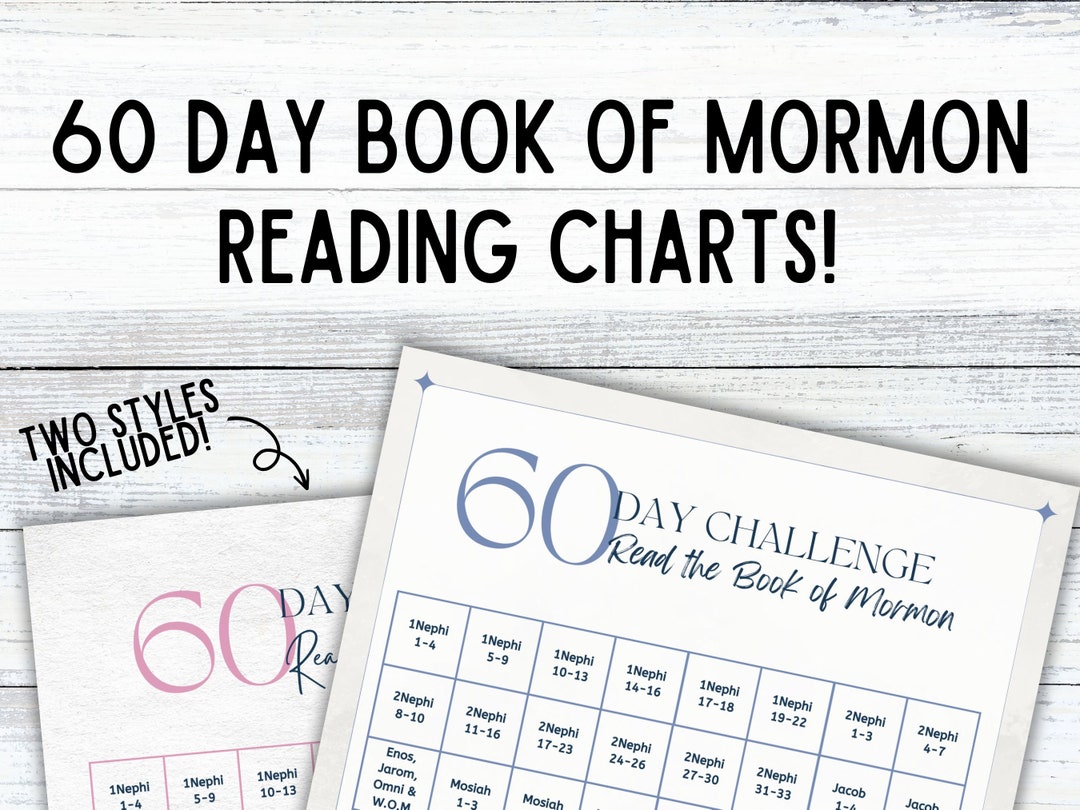 60 Day Book of Mormon Reading Chart | Printable Reading Chart | LDS ...