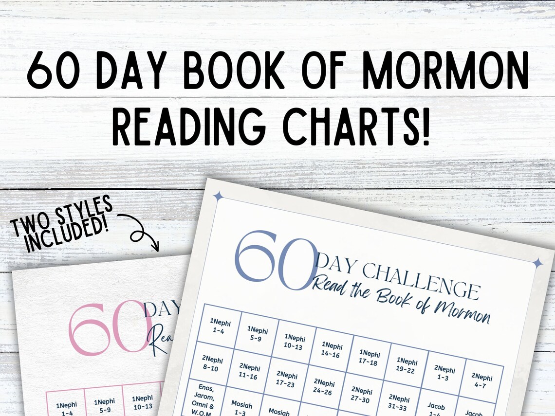60 Day Book of Mormon Reading Chart Printable Reading Chart - Etsy