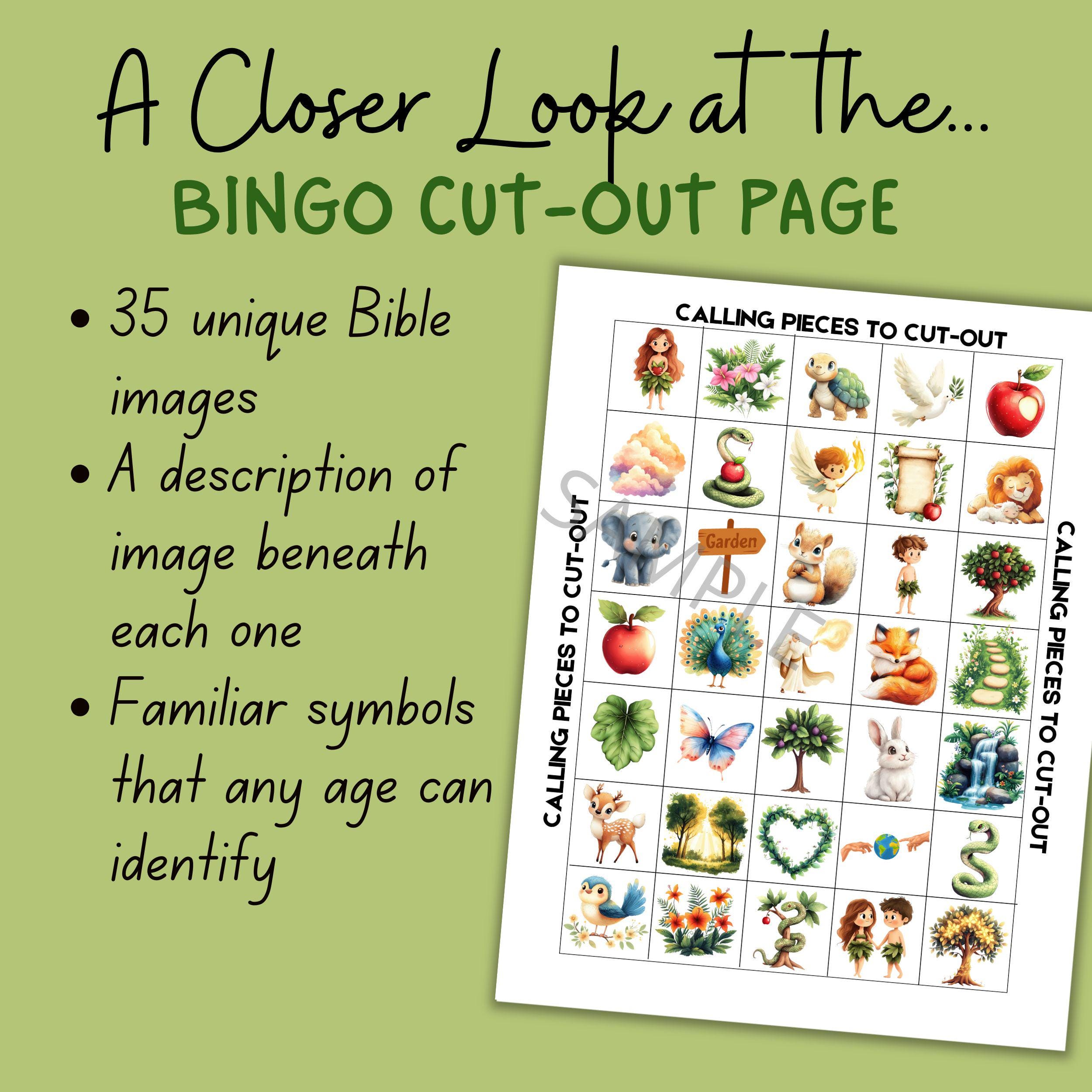 Garden of Eden Bingo Printable | Bible Story Game for Kids | Adam and ...