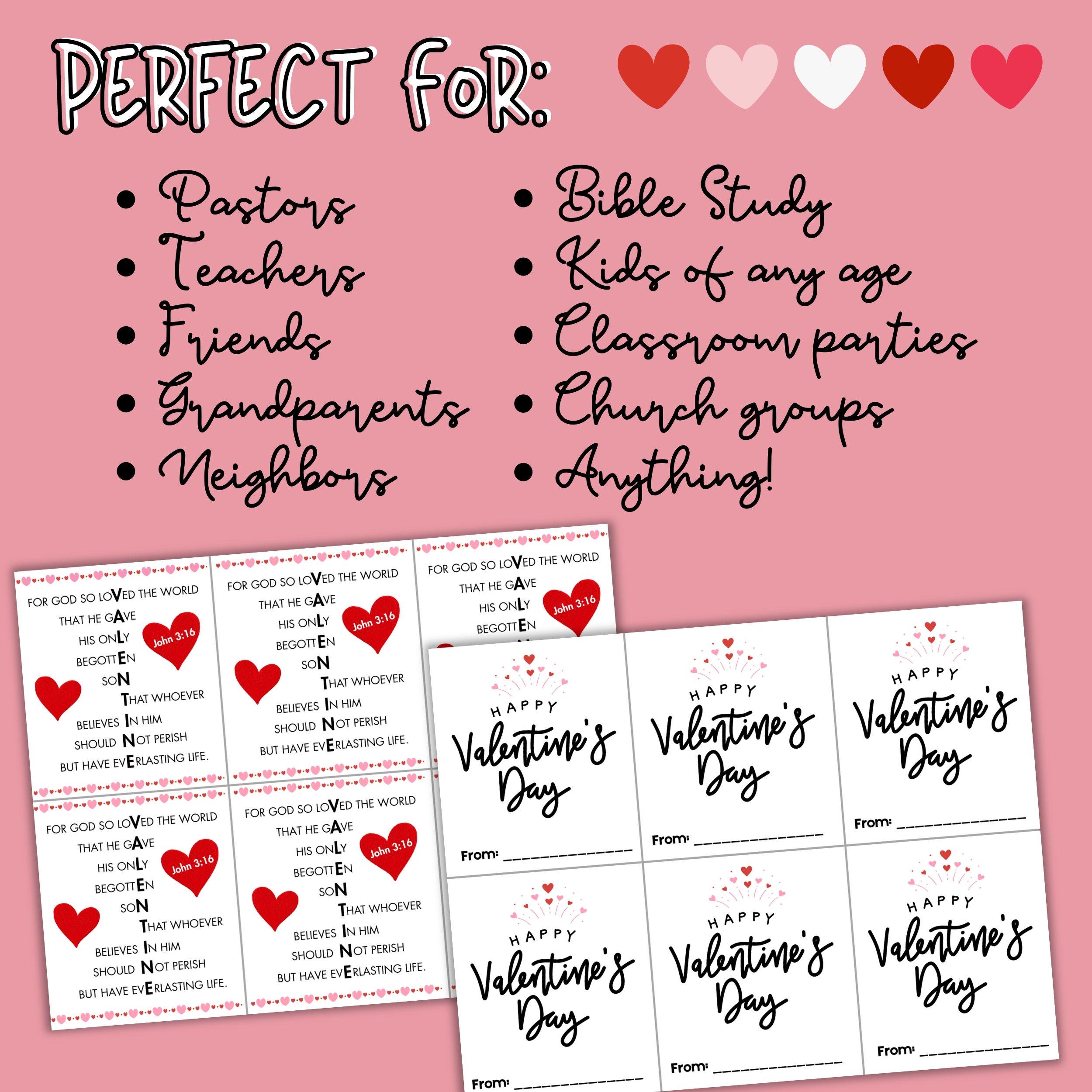 Printable Bible Verse Valentines for Kids | John 3:16 Valentine Cards ...