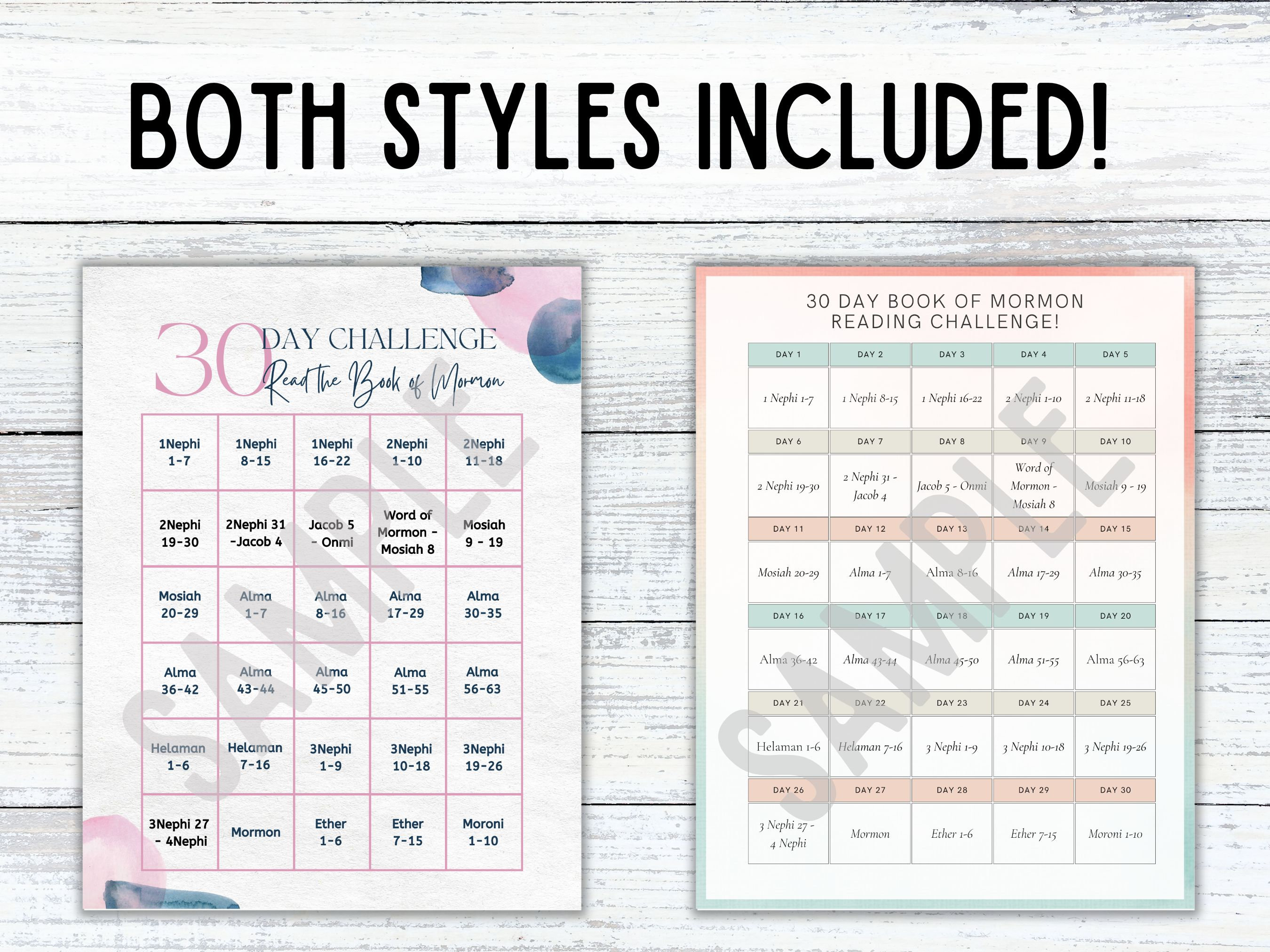 30 Day Book of Mormon Reading Chart | Printable Reading Chart | LDS ...