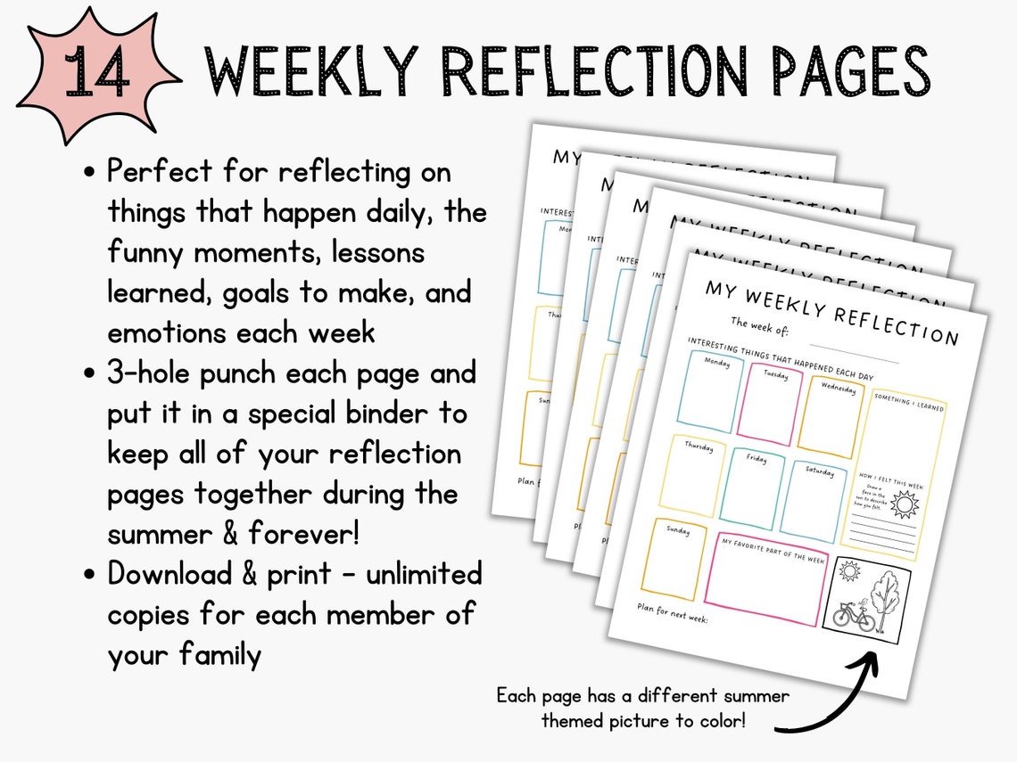 Kids Summer Planner Printables Summer Checklist Activity - Etsy