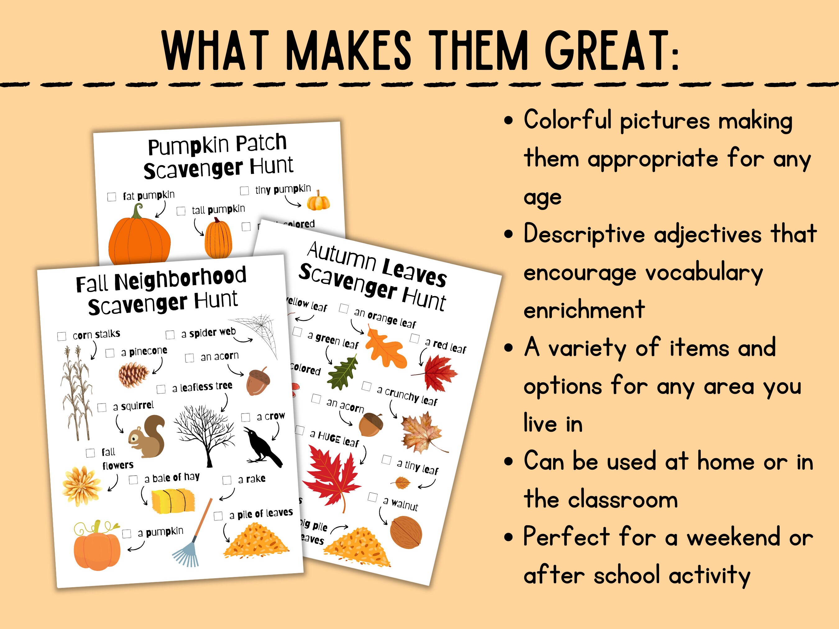 Fall Scavenger Hunt for Kids | Printable Pumpkin Patch Activity ...
