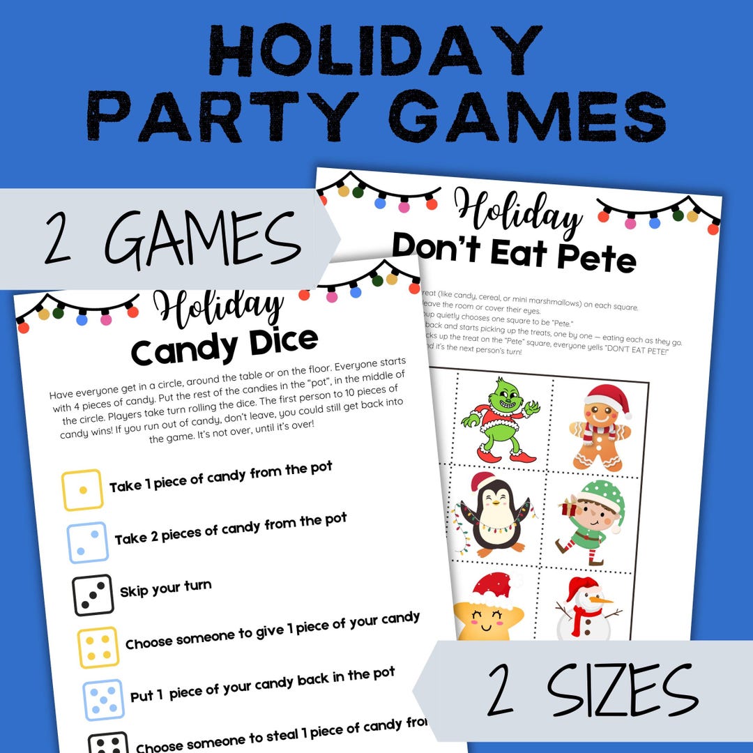 Printable Candy Dice & Don’t Eat Pete | 2 Pack of Fun Holiday Party ...