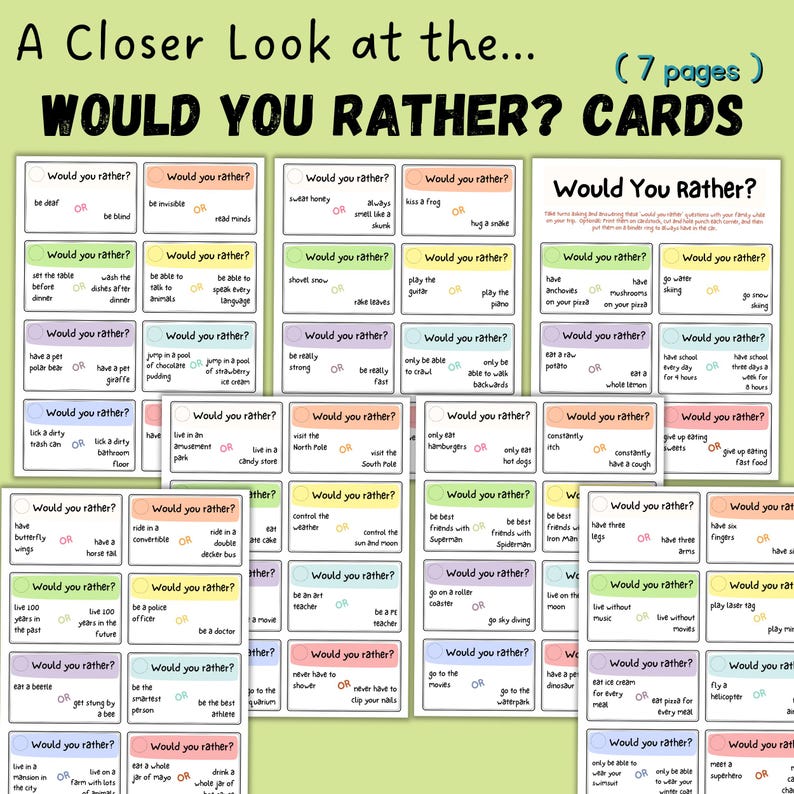 Printable Conversation Starters for Kids & Families | 54 Let’s Talk ...