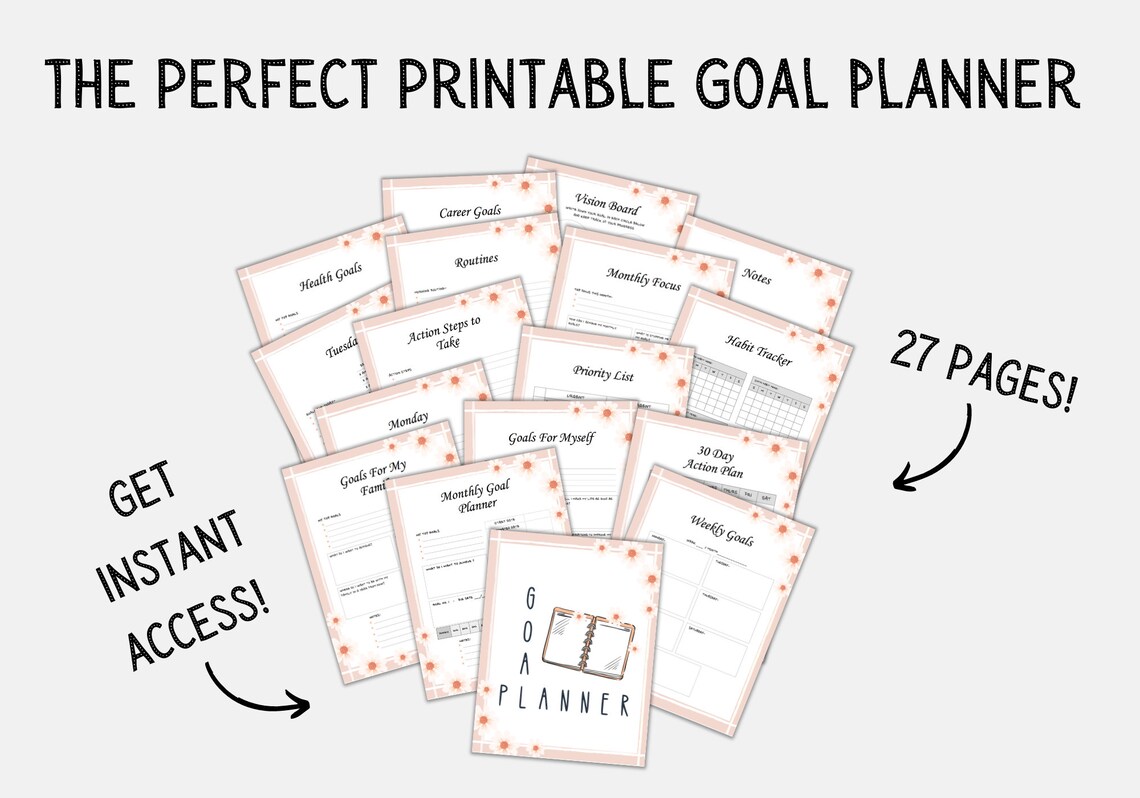 The Ultimate Printable Goal Planner Monthly Planner Weekly - Etsy