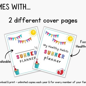 Kids Summer Planner Printables | Summer Checklist Activity Bundle ...