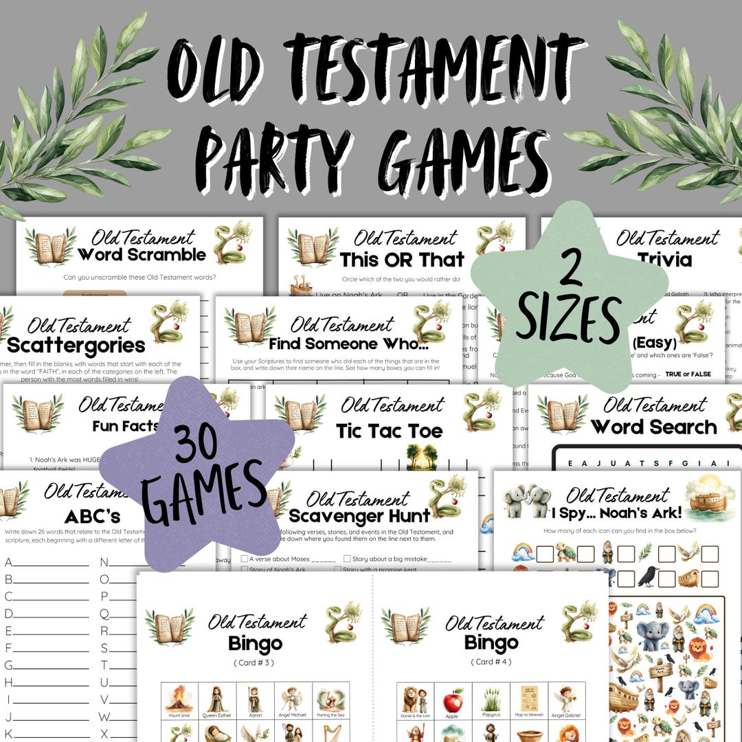 Printable Old Testament Games MEGA Pack | 30 Bible Games for Kids ...
