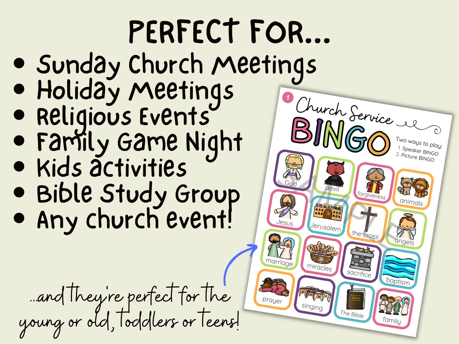 Bible Bingo | Printable Church Bingo | Bible Games for Kids | Printable ...