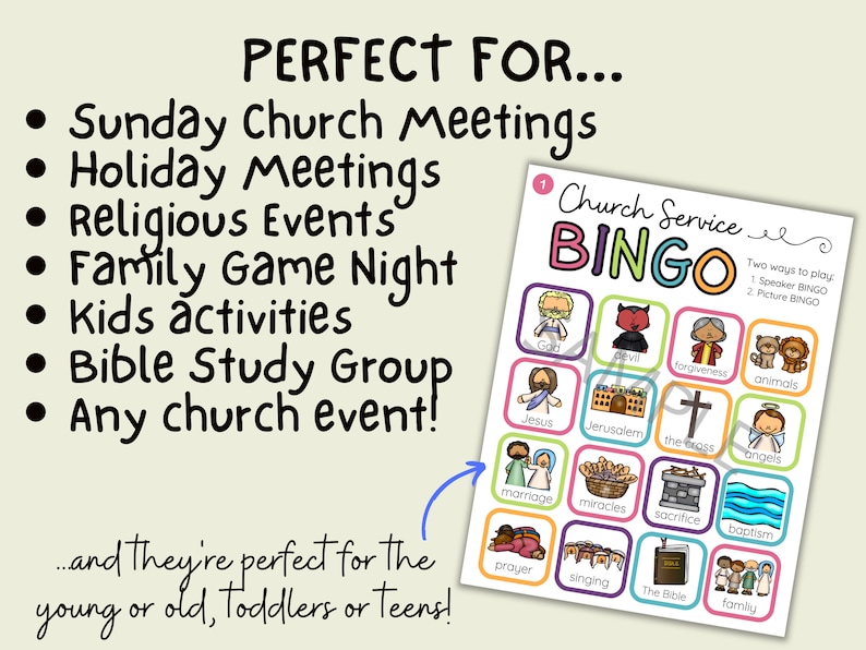 Bible Bingo | Printable Church Bingo | Bible Games for Kids | Printable ...