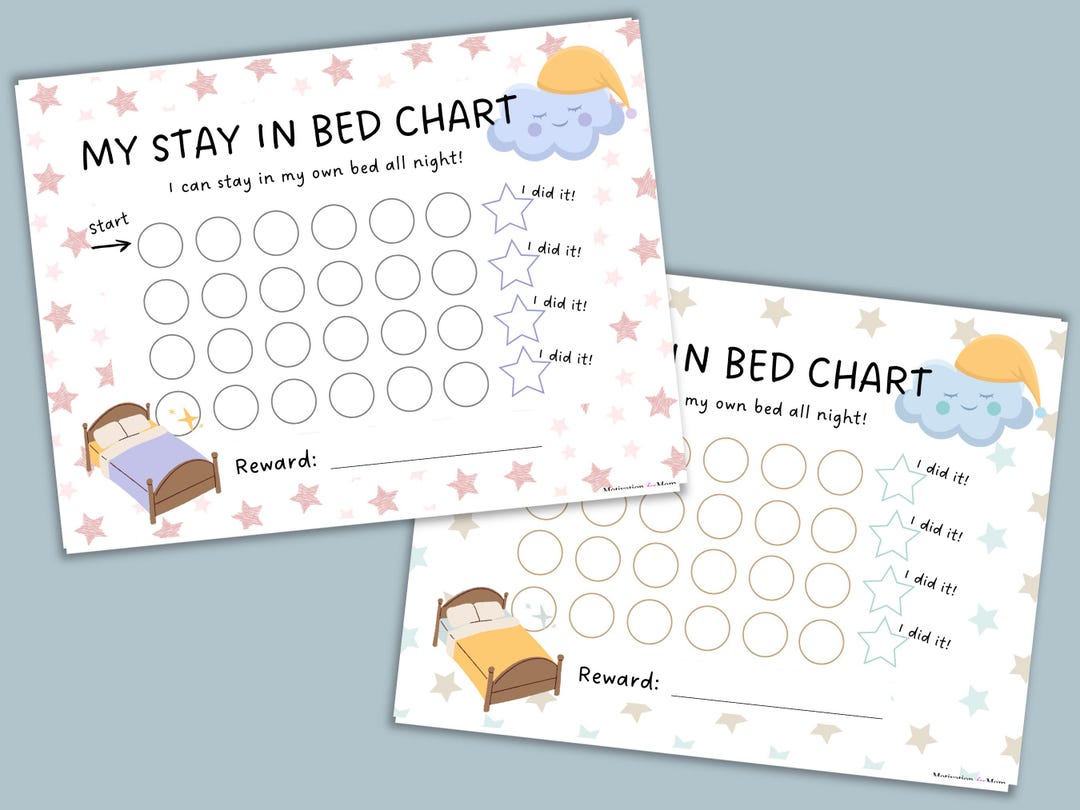 Printable Stay in Bed Chart for Kids | Toddler Bedtime Chart ...