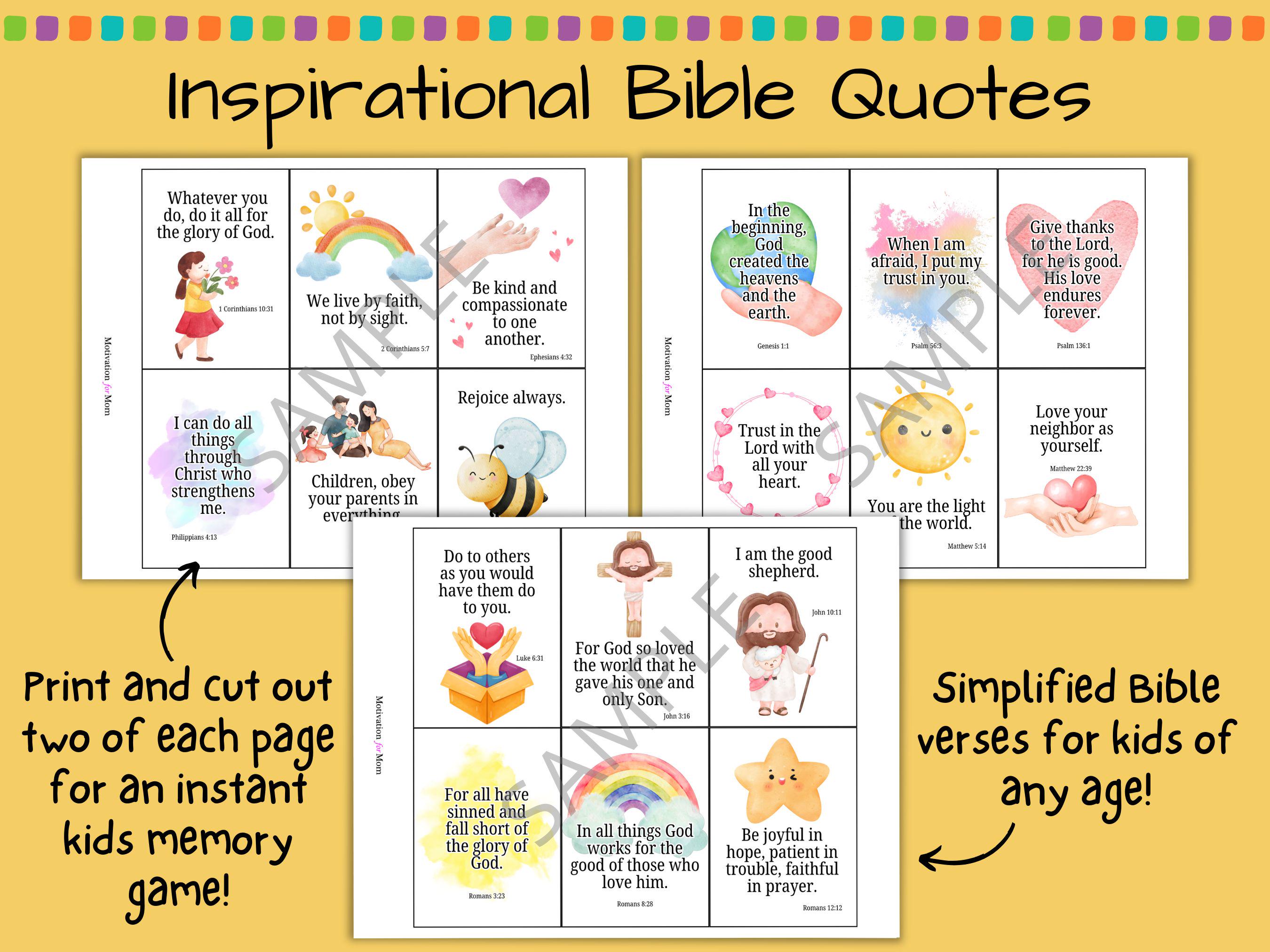 Bible Verse Cards for Kids | Printable Scripture Cards for Children ...