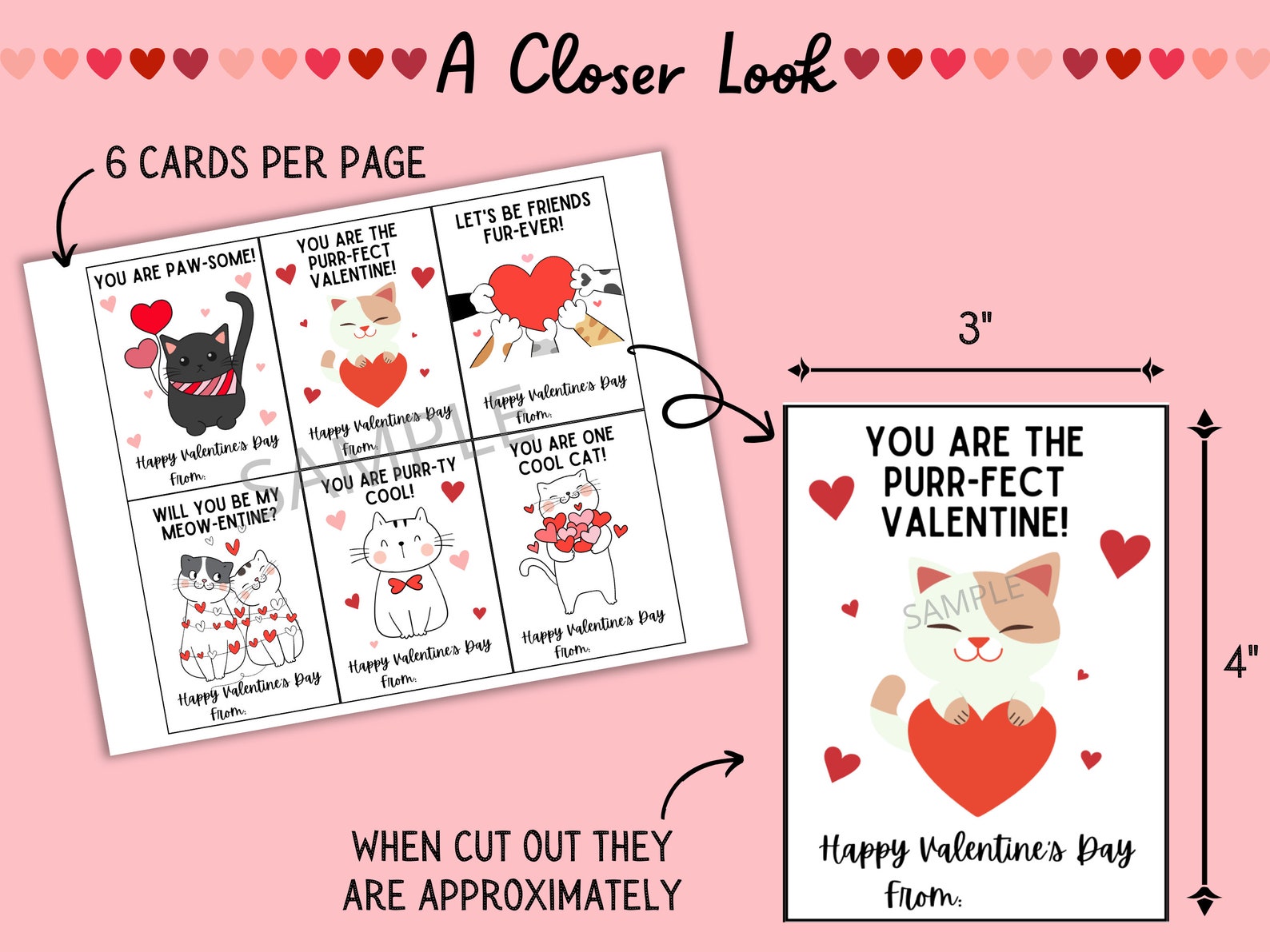 Cute Cat Valentines Day Cards | Printable Cat Valentines for Kids ...