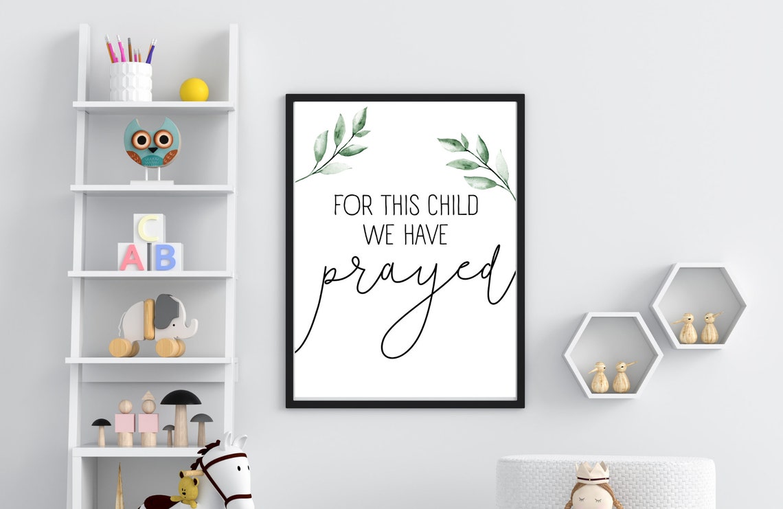 For This Child We Have Prayed Nursery Art Printable | Watercolor ...