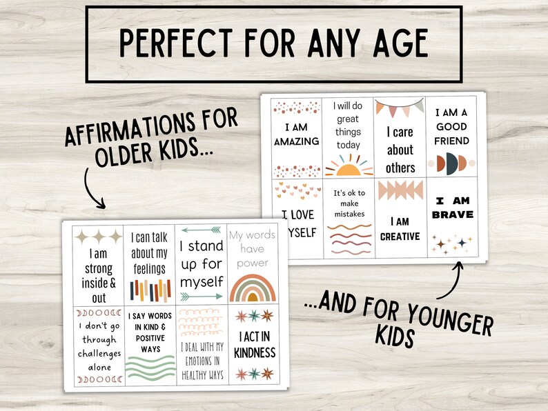 Positive Affirmations for Kids Notes Printable | Children's Mindfulness ...